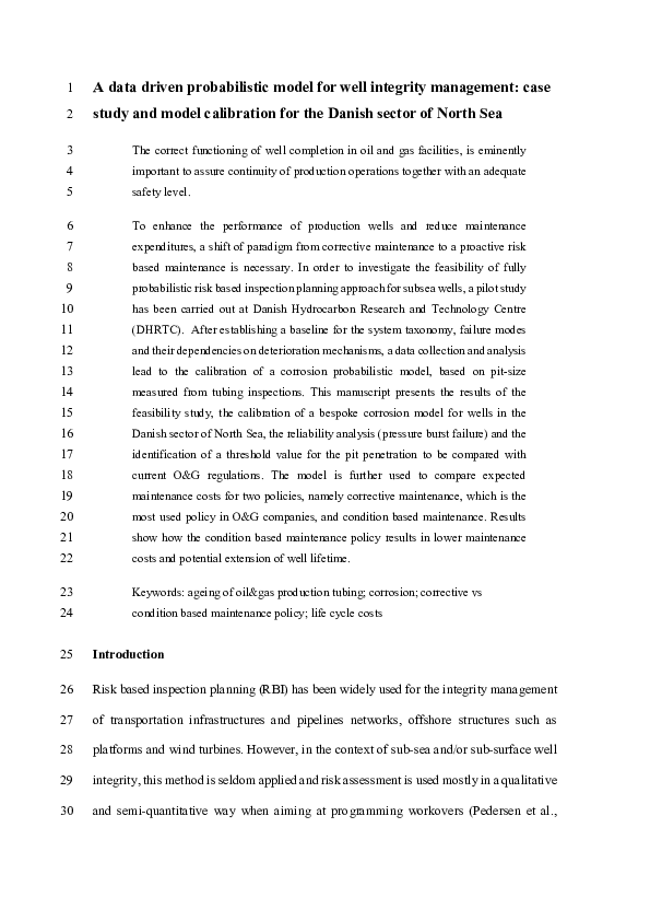 (PDF) A data-driven probabilistic model for well integrity management ...