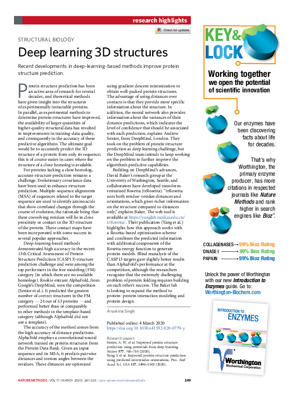 (PDF) Deep learning 3D structures