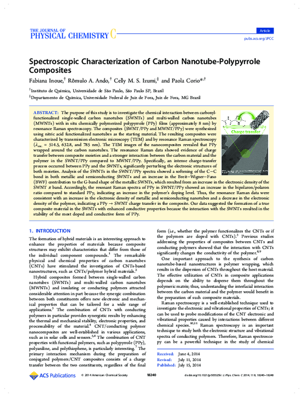 (PDF) Spectroscopic Characterization of Carbon Nanotube-Polypyrrole ...