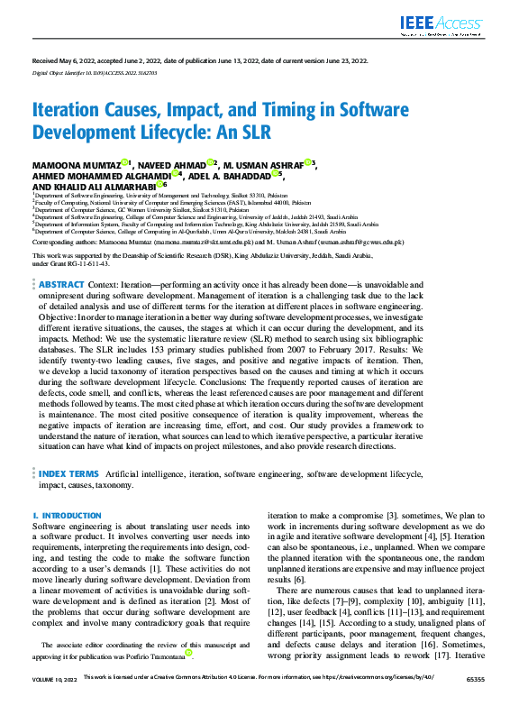 (PDF) Iteration Causes, Impact, and Timing in Software Development ...