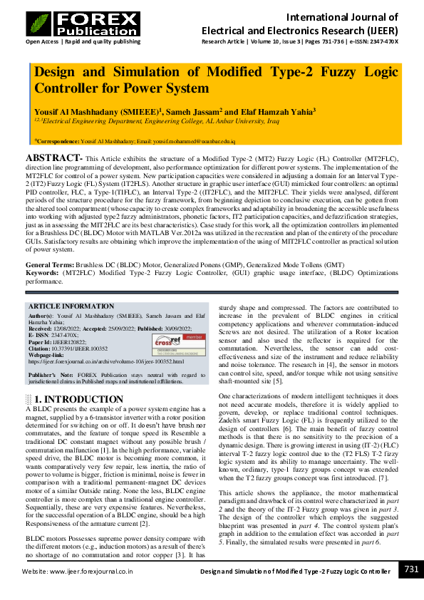 Pdf Design And Simulation Of Modified Type 2 Fuzzy Logic Controller