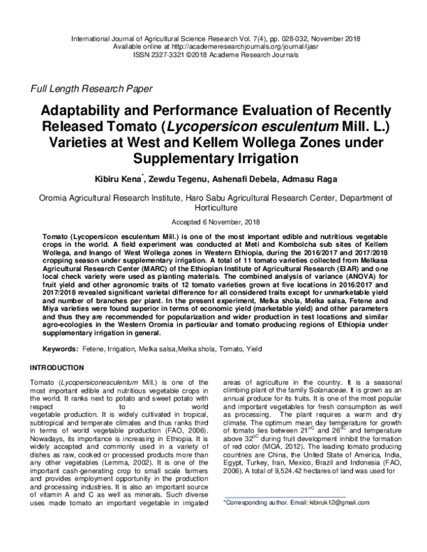 (PDF) Adaptability and Performance Evaluation of Recently Released ...