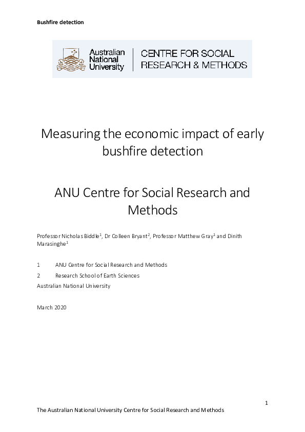 (PDF) Measuring the economic impact of early bushfire detection