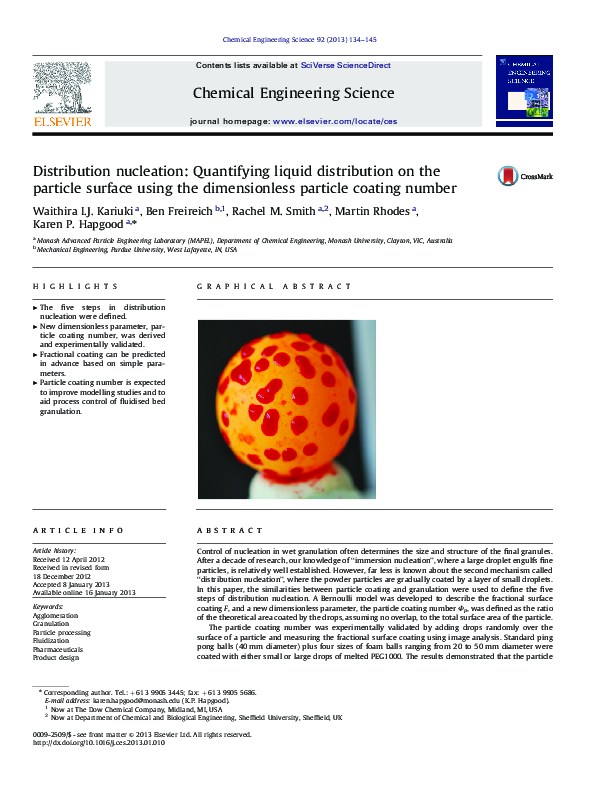 (PDF) Distribution nucleation: Quantifying liquid distribution on the ...
