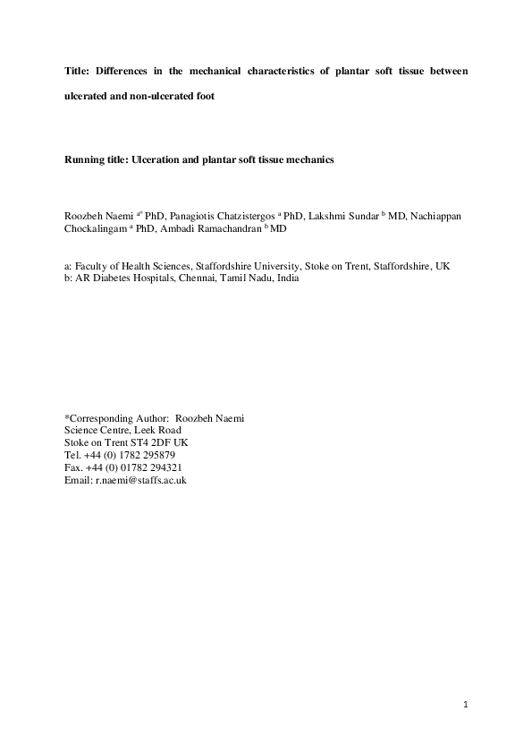 (PDF) Differences in the mechanical characteristics of plantar soft ...