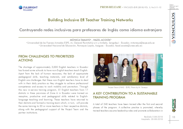 (PDF) Building Inclusive Efl Teacher Training Networks