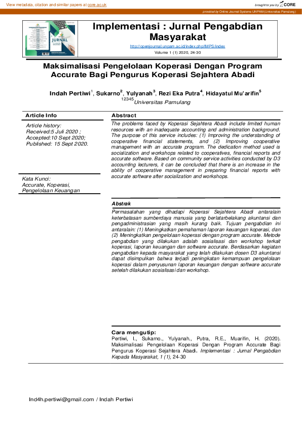 (PDF) Maksimalisasi Pengelolaan Koperasi Dengan Program Accurate Bagi ...