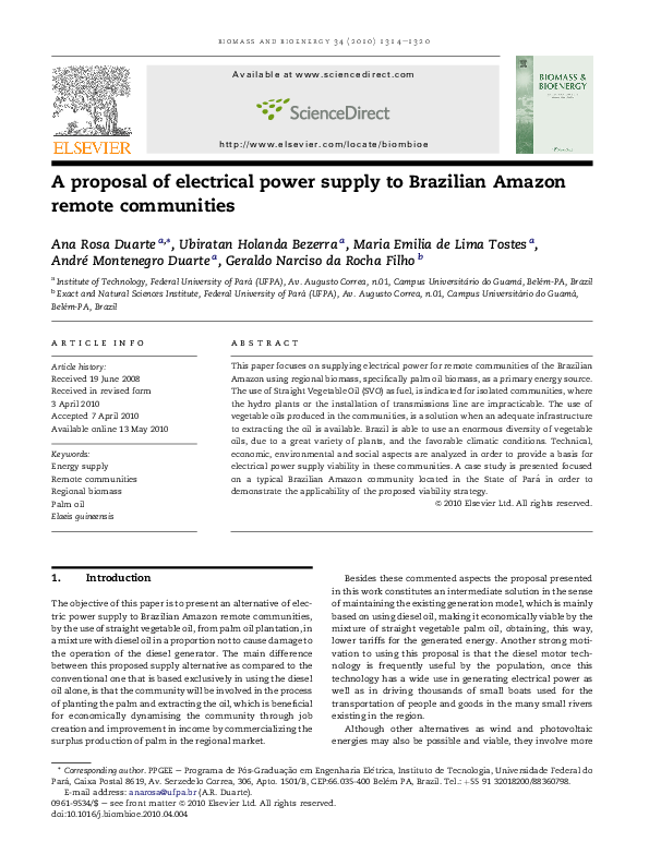 A proposal of electrical power supply to Brazilian Amazon remote ...