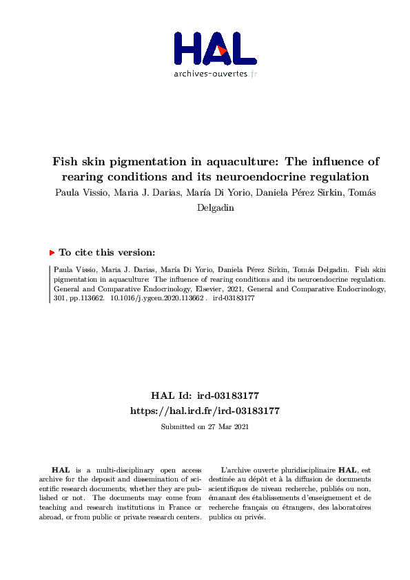 (PDF) Fish skin pigmentation in aquaculture: The influence of rearing ...
