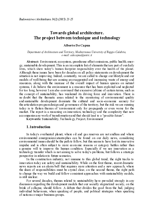 (PDF) The project between technique and technology