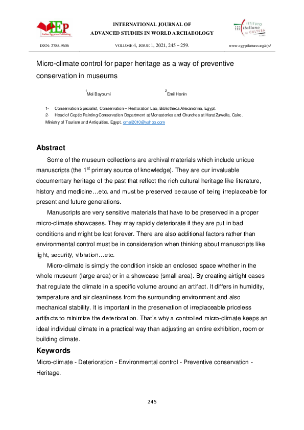 (PDF) Micro-climate control for paper heritage as a way of preventive ...