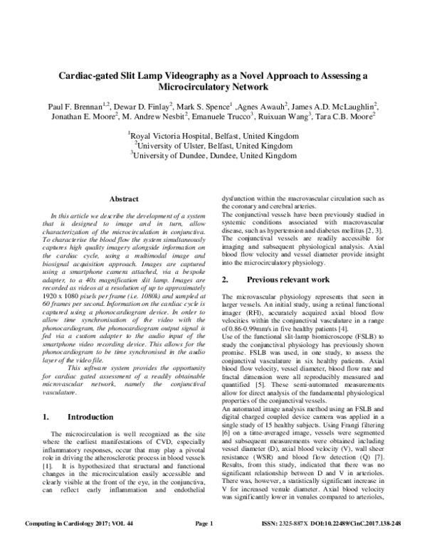 (PDF) Cardiac-gated Slit Lamp Videography as a Novel Approach to ...
