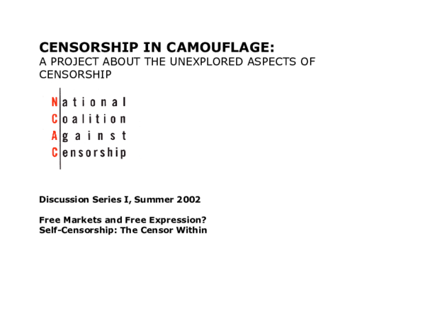 (PDF) Censorship in camouflage