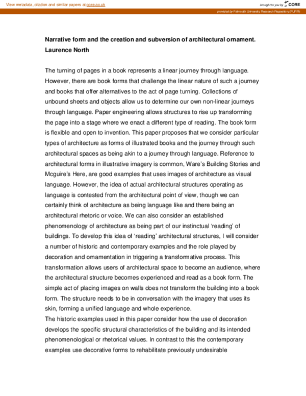 (PDF) Narrative form and the creation and subversion of architectural ...