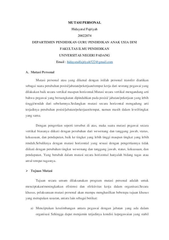 (PDF) MUTASI PERSONAL