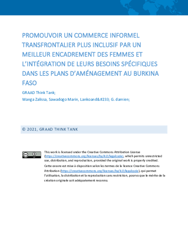 (PDF) Promouvoir un commerce informel transfrontalier plus inclusif par ...
