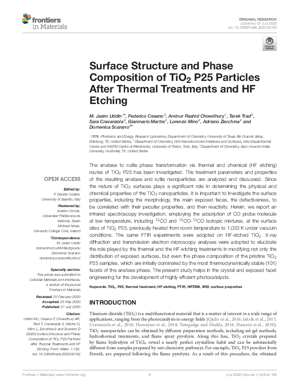(PDF) Surface Structure and Phase Composition of TiO2 P25 Particles ...