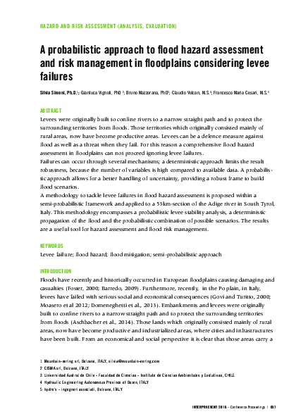 (PDF) A probabilistic approach to flood hazard assessment and risk management in floodplains ...