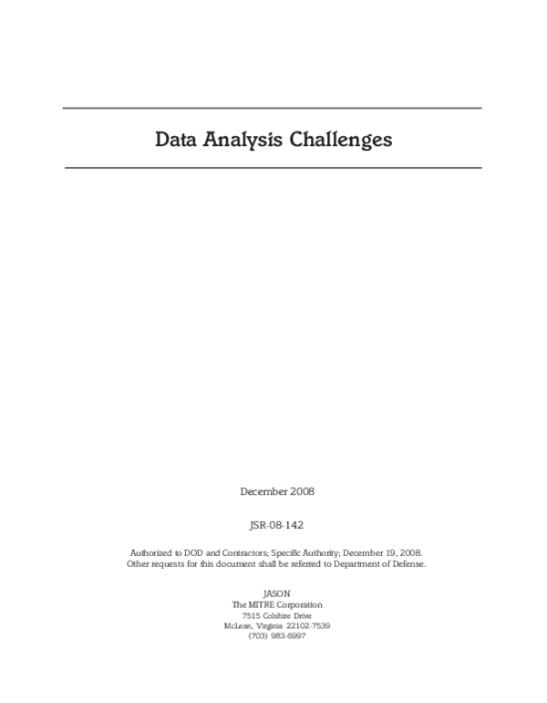 (PDF) Data analysis challenges
