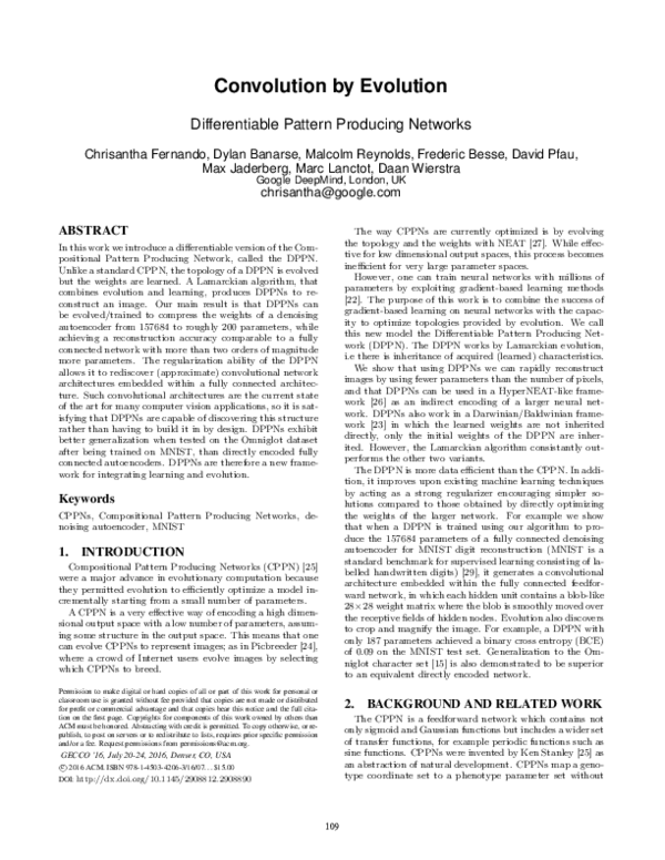 (PDF) Convolution by Evolution