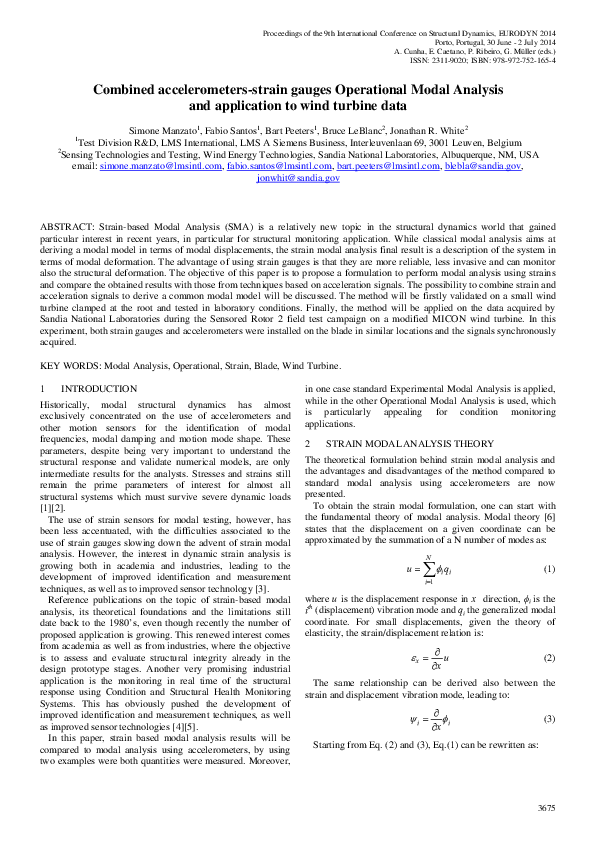 (PDF) Combined accelerometers-strain gauges Operational Modal Analysis and application to wind ...