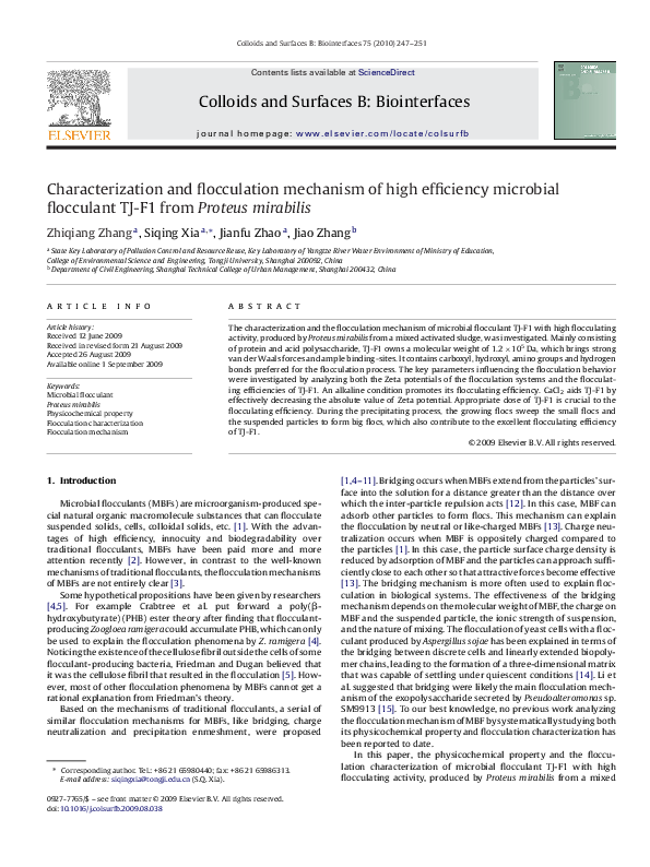 (PDF) Characterization and flocculation mechanism of high efficiency ...