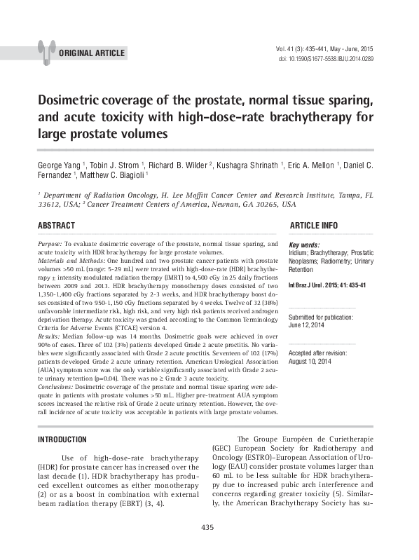 (PDF) Dosimetric coverage of the prostate, normal tissue sparing, and ...