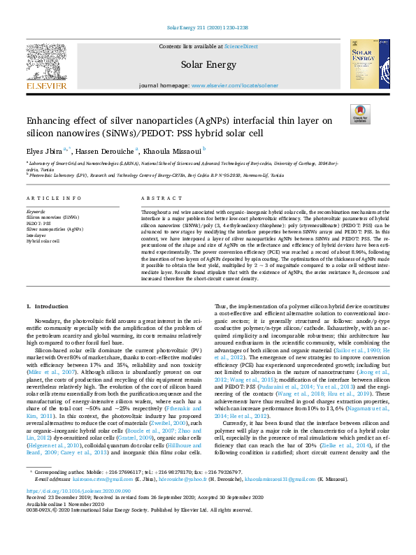 (PDF) Enhancing effect of silver nanoparticles (AgNPs) interfacial thin ...