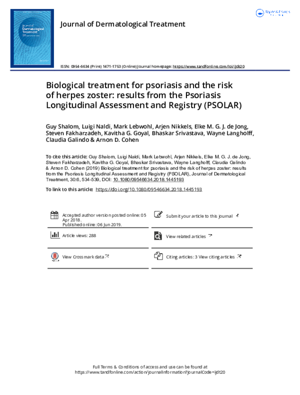 (PDF) Biological treatment for psoriasis and the risk of herpes zoster ...