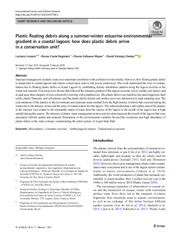 (PDF) Plastic floating debris along a summer-winter estuarine ...