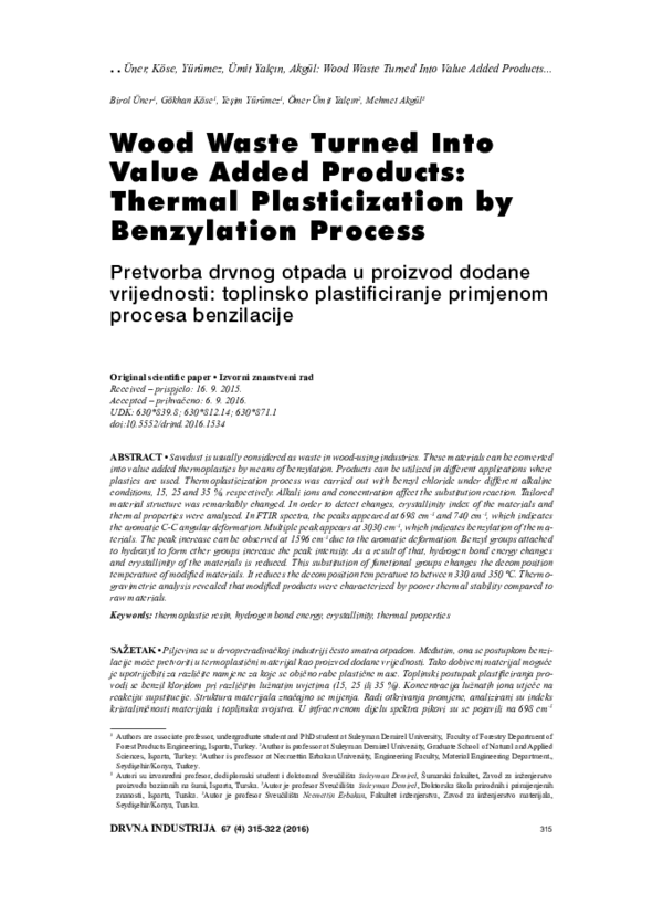 (PDF) Wood Waste Turned Into Value Added Products: Thermal ...