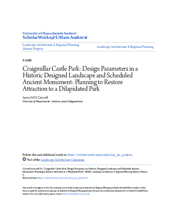 (PDF) Craigmillar Castle Park: Design Parameters in a Historic Designed ...