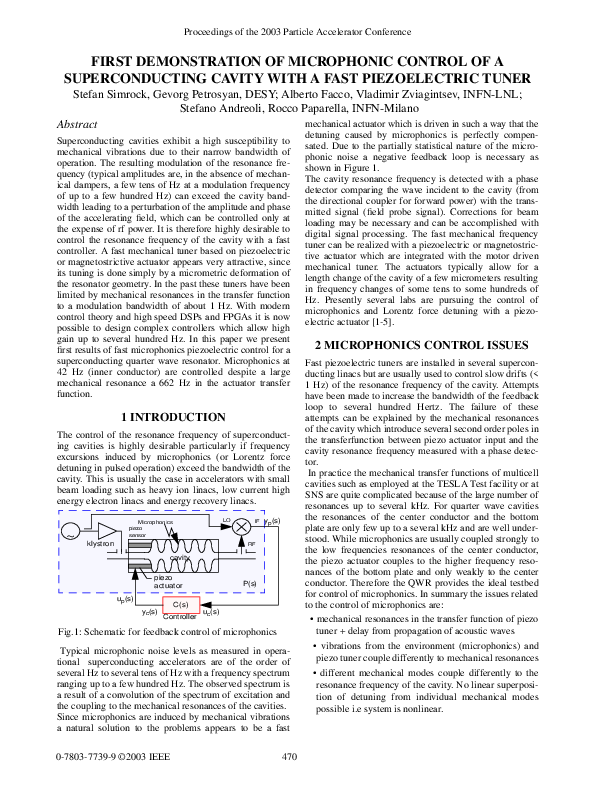 (PDF) First demonstration of microphonic control of a superconducting ...