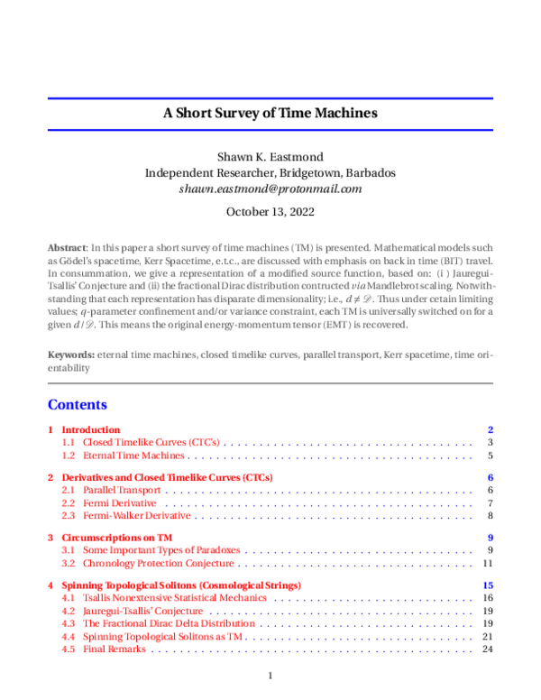 (PDF) A Short Survey of Time Machines