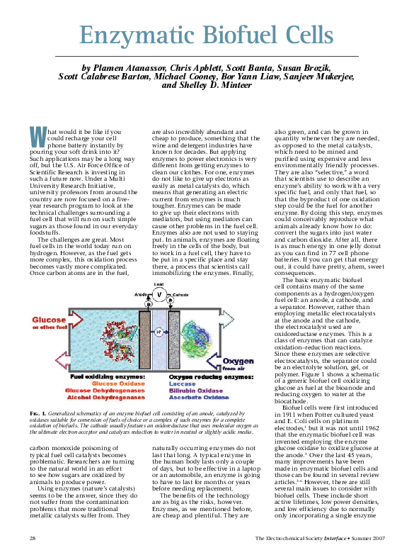 (PDF) Enzymatic Biofuel Cells | Shelley Minteer - Academia.edu