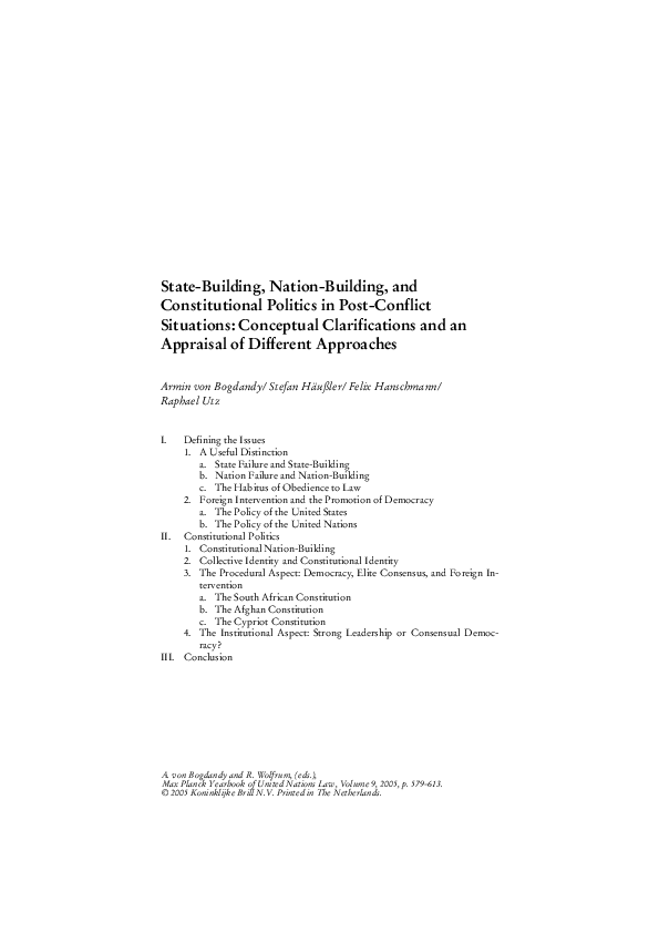 (PDF) State-Building, Nation-Building, and Constitutional Politics in ...
