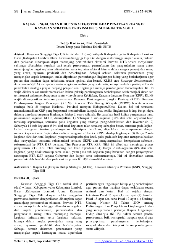 (PDF) Kajian Lingkungan Hidup Strategis Terhadap Penataan Ruang DI Kawasan Strategis Provinsi ...