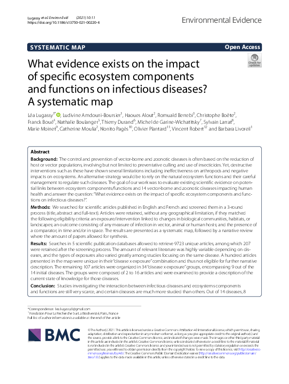 (PDF) What evidence exists on the impact of specific ecosystem components and functions on ...