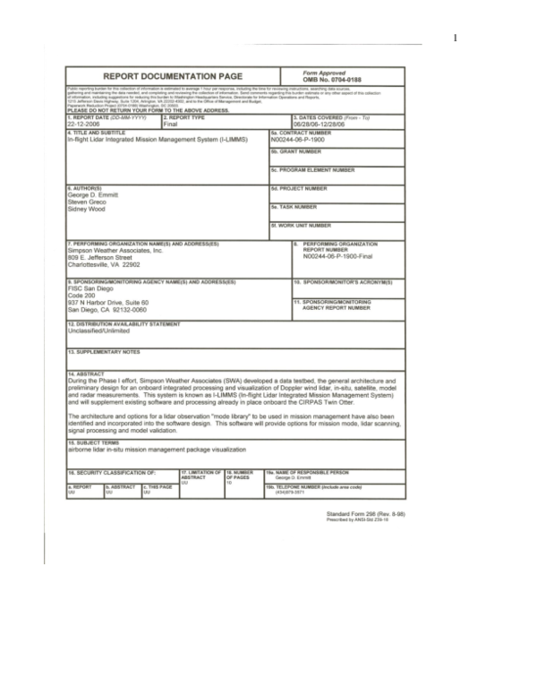 (PDF) In-flight Integrated Mission Management System (I-LIMMS) | Steven ...