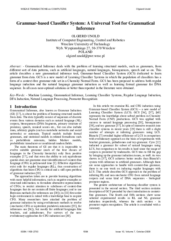 (PDF) Grammar-based classifier system: a universal tool for grammatical ...