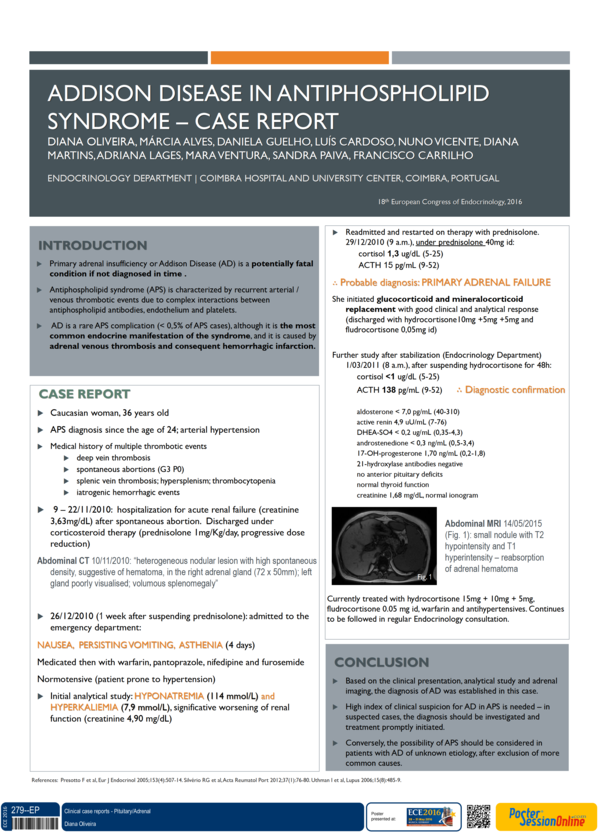 (PDF) Addison disease in antiphospholipid syndrome - case report | Dare ...