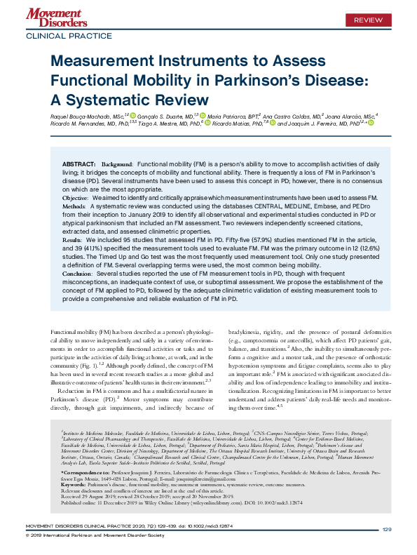 (PDF) Measurement Instruments to Assess Functional Mobility in ...