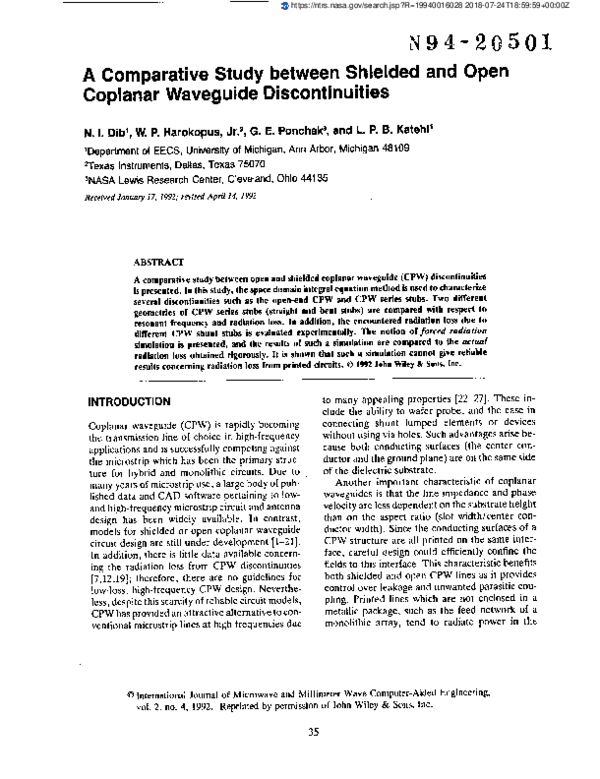 (PDF) A comparative study between shielded and open coplanar waveguide ...