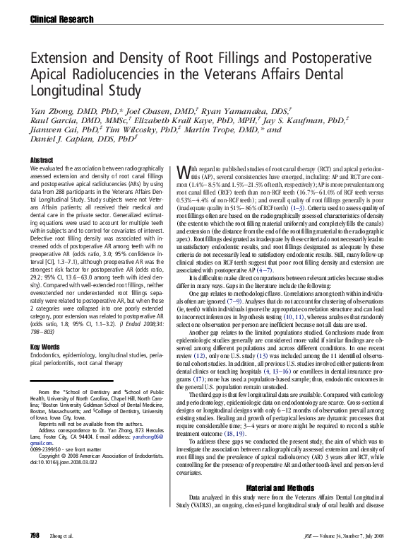 (PDF) Extension and density of root fillings and postoperative apical ...