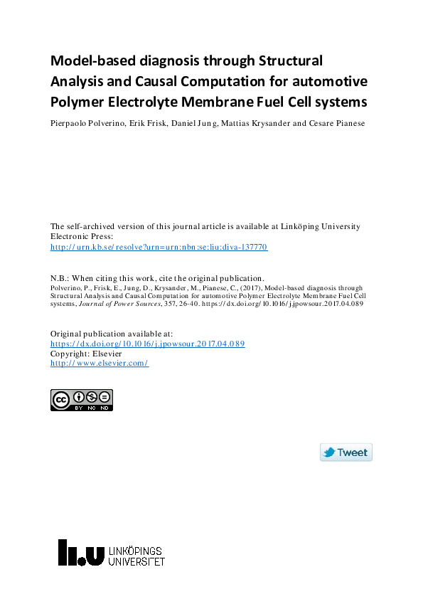 (PDF) Model-based diagnosis through Structural Analysis and Causal ...