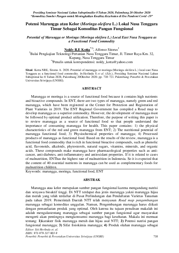 (PDF) Potensi Marungga atau Kelor (Moringa oleifera L.) Lokal Nusa ...