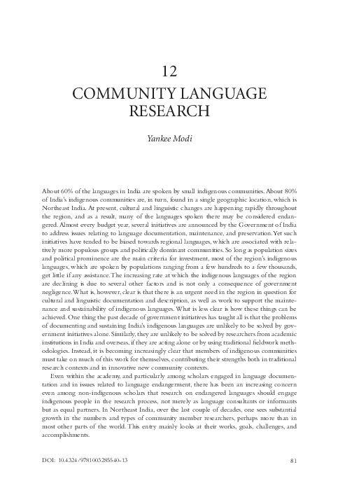 (PDF) Community language research
