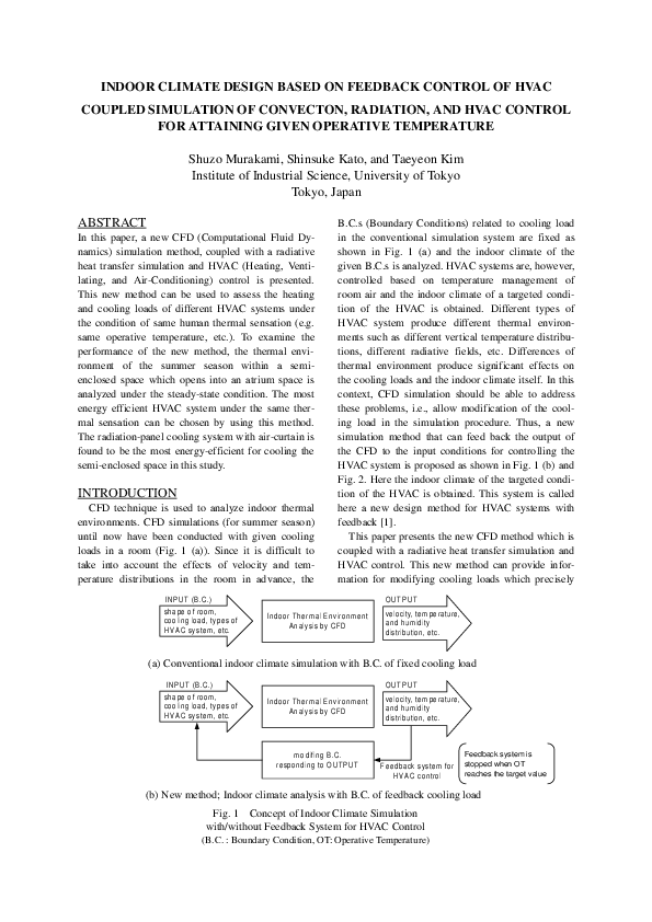 (PDF) Indoor climate design based on feedback control of HVAC, Coupled ...