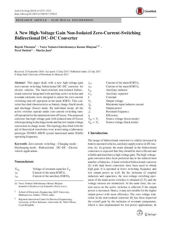 (PDF) A New High-Voltage Gain Non-Isolated Zero-Current-Switching ...