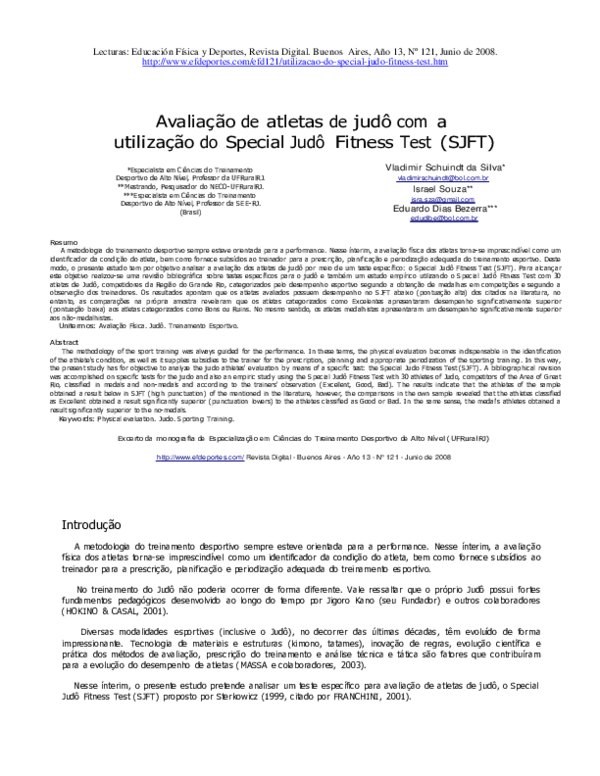 (PDF) Avaliação de atletas de judô com a utilização do Special Judô ...